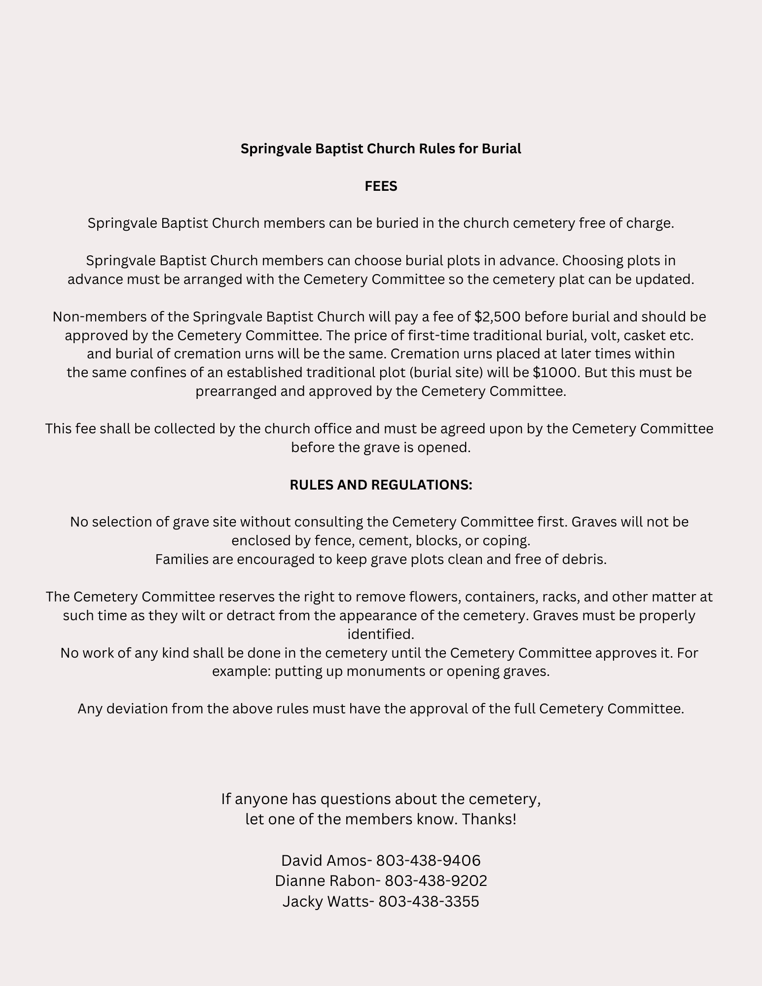 Get Church Documents Here | Springvale Baptist Church